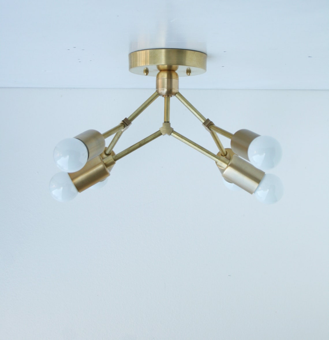 Brass Ceiling Light Modern Brass Light. Brass Chandelier | Etsy