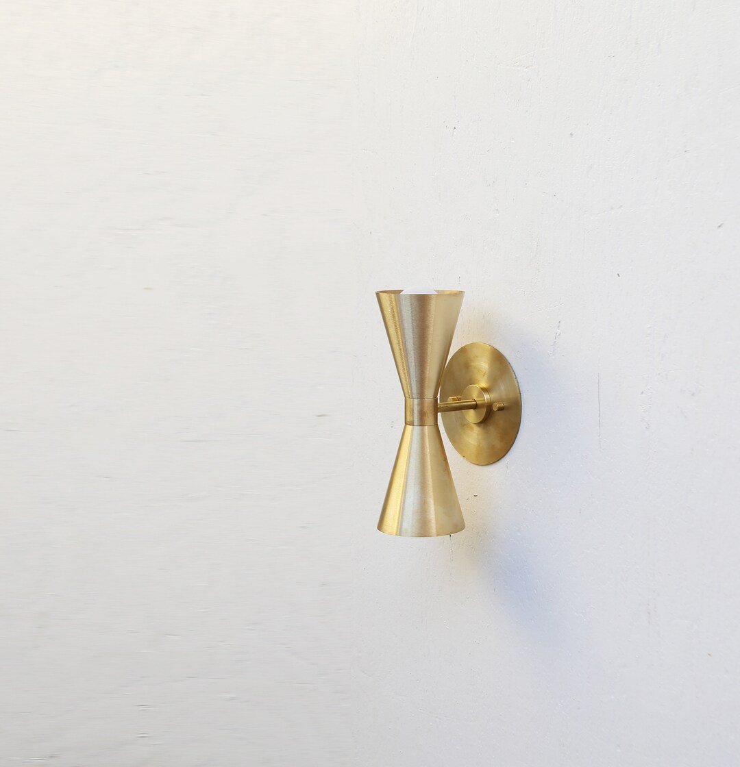 Brass Wall Sconce Light With Modern Brass Light Mid Century - Etsy