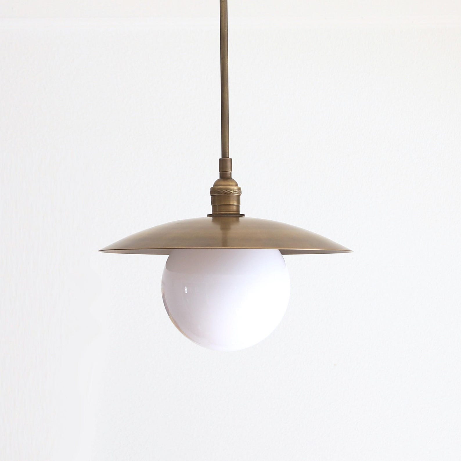 Brass Pendant Light - Kitchen Island Light, Semi-flush Mount Lighting ...