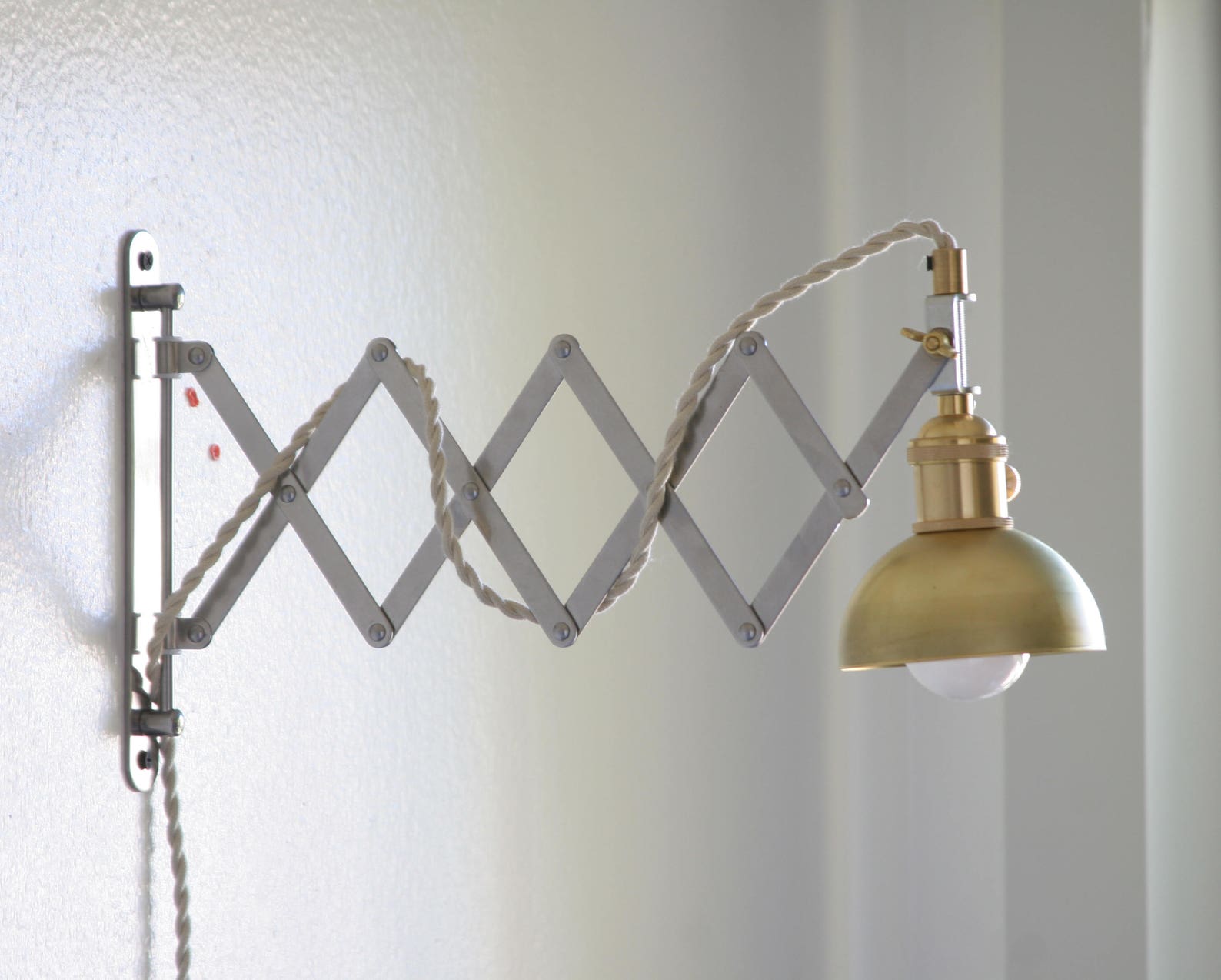 Scissors Lamp Scissor Lamp With Brass Dome Shade Accordion - Etsy