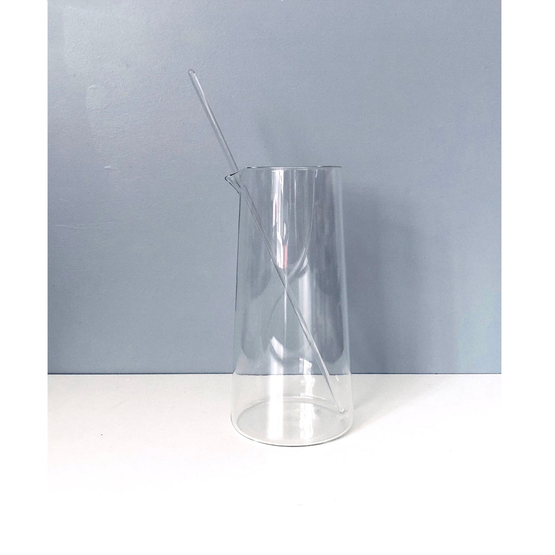 Holmegaard Style Glass Pitcher & Stirring Rod - 1 Quart - Etsy