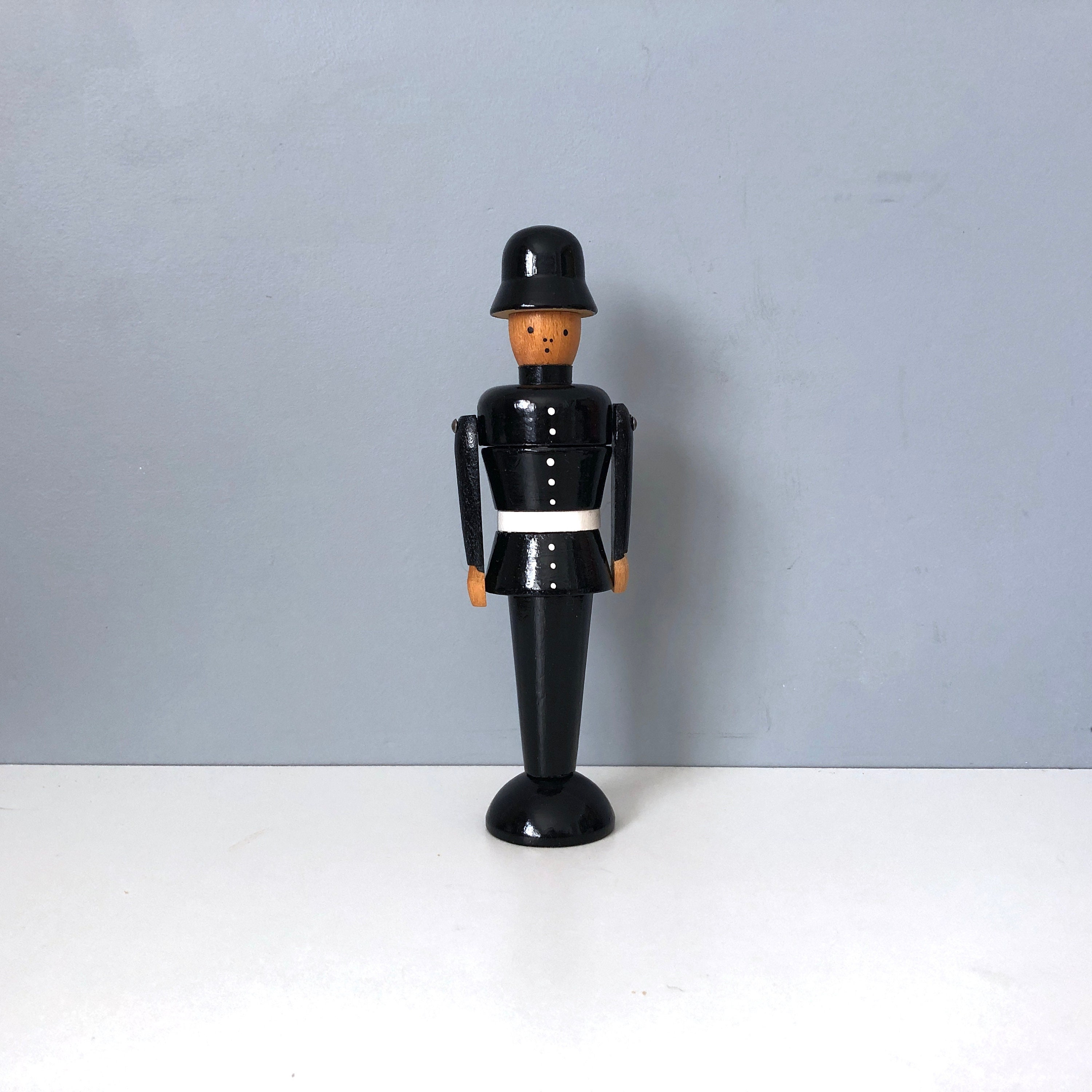 Vintage Wood Stacking Policeman Puzzle Bobby Helmet Black | Etsy