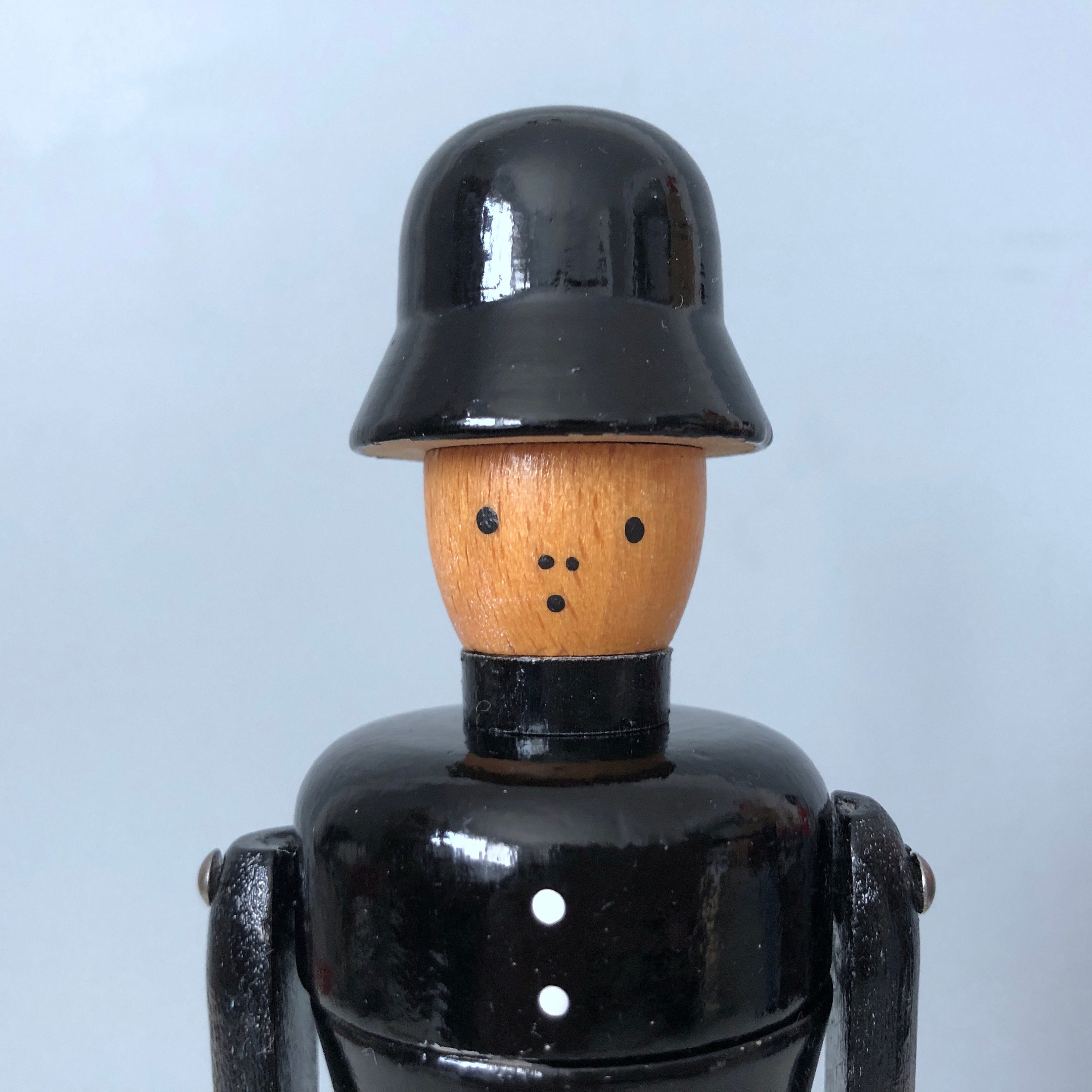 Vintage Wood Stacking Policeman Puzzle Bobby Helmet Black | Etsy