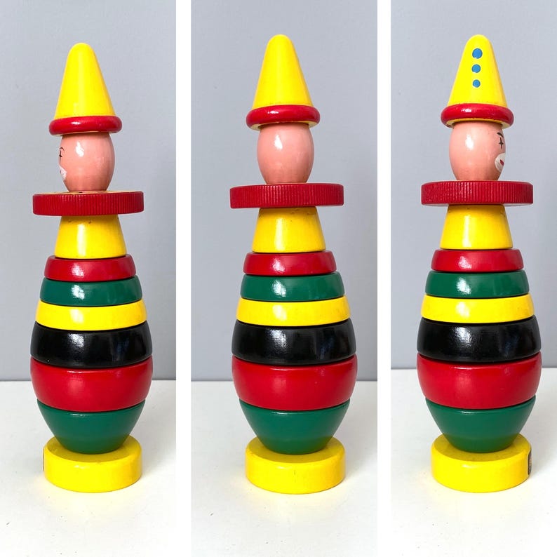 Brio Stacking Clown 1970s, Made in Sweden - Hand-painted Face! - Etsy