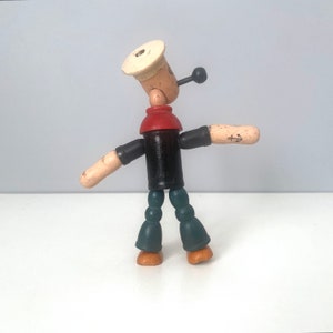 Wooden Popeye Articulated Figure by Jaymar, Made in USA 5 - Etsy