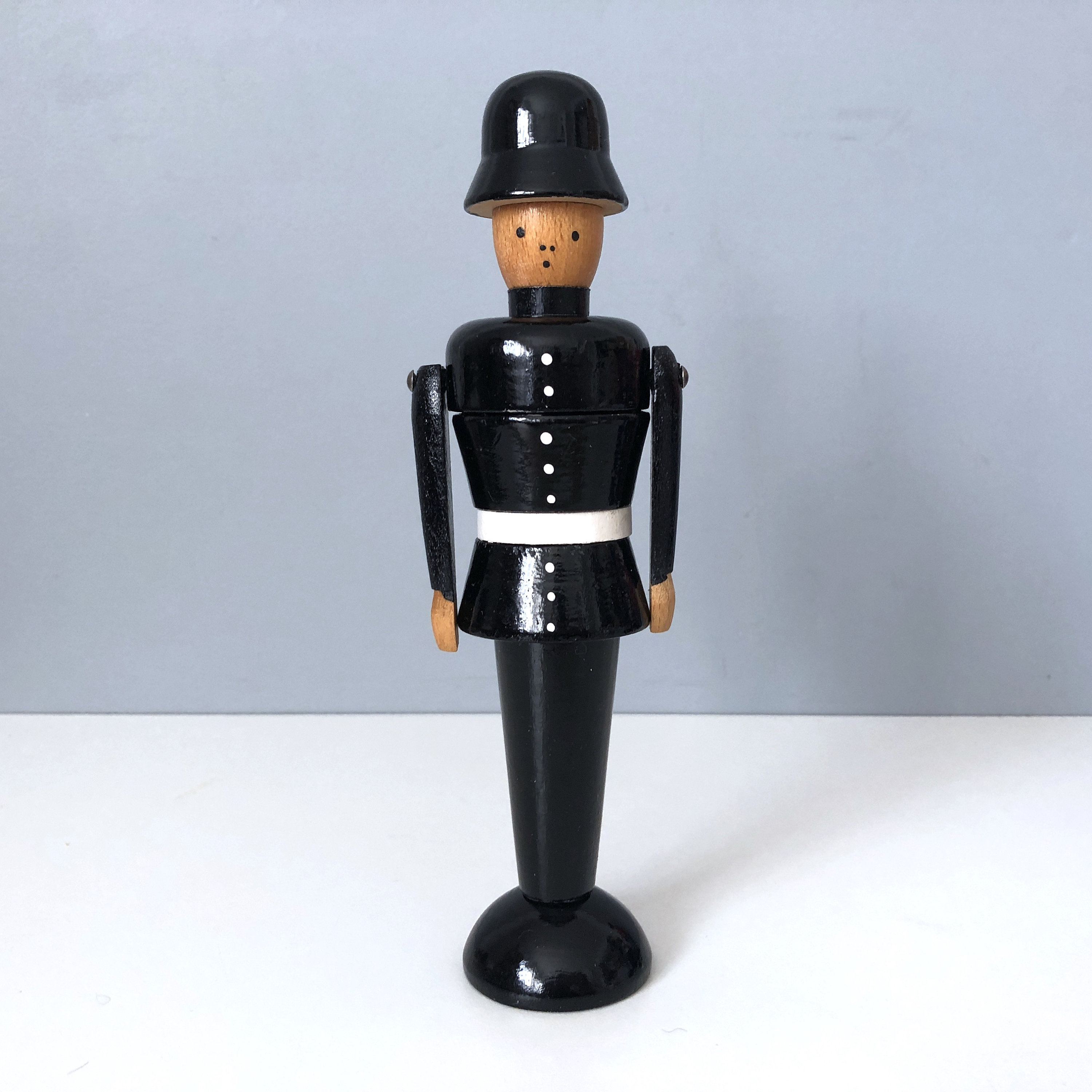 Vintage Wood Stacking Policeman Puzzle Bobby Helmet Black | Etsy