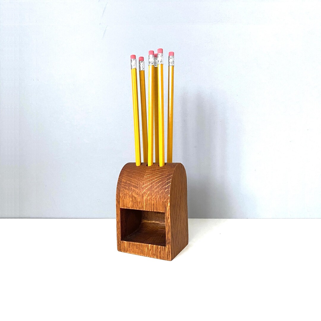 Very Old Quarter-sawn Oak Pencil Holder Desk Accessory - Etsy UK