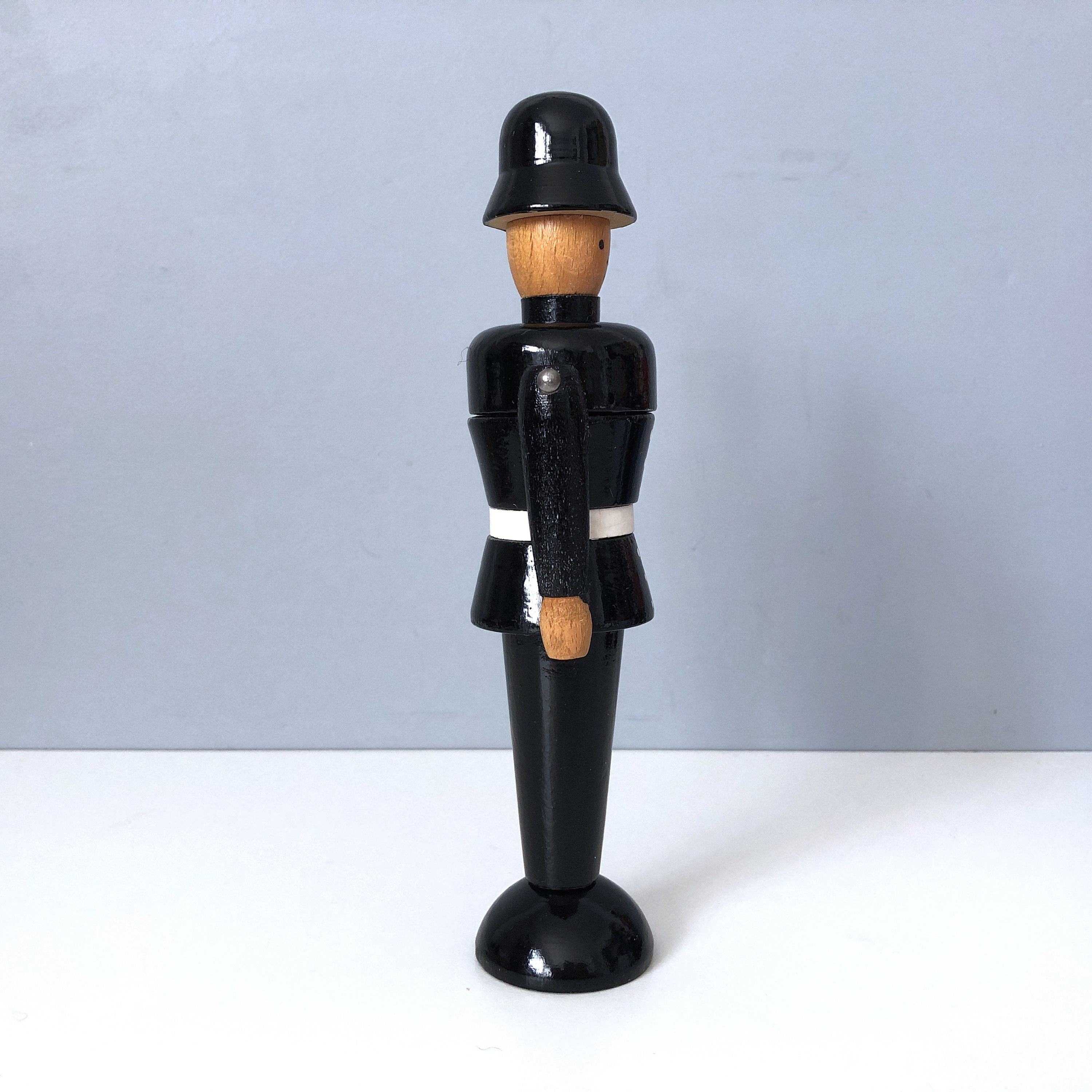 Vintage Wood Stacking Policeman Puzzle Bobby Helmet Black | Etsy