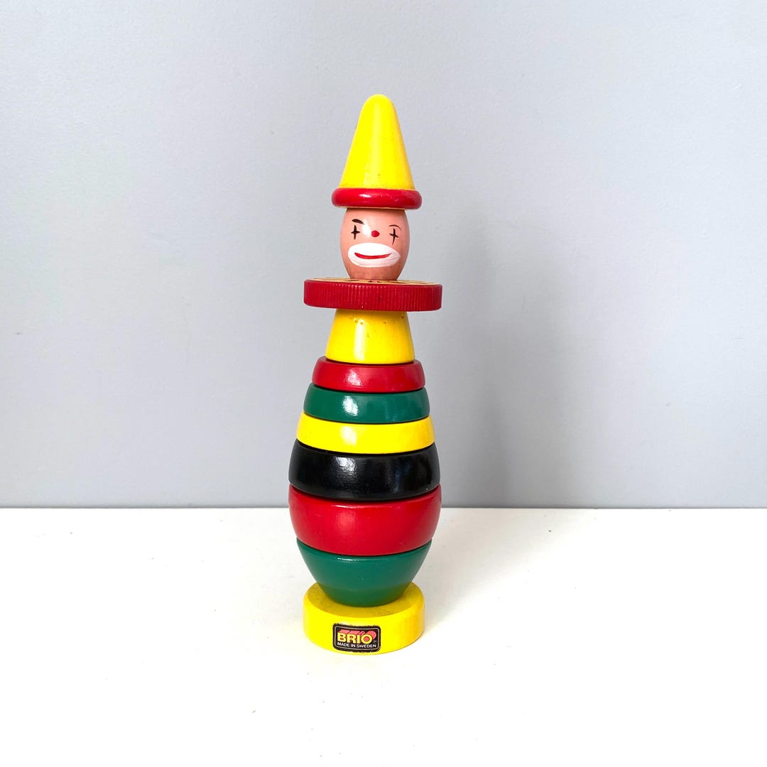 Brio Stacking Clown 1970s, Made in Sweden - Hand-painted Face! - Etsy UK