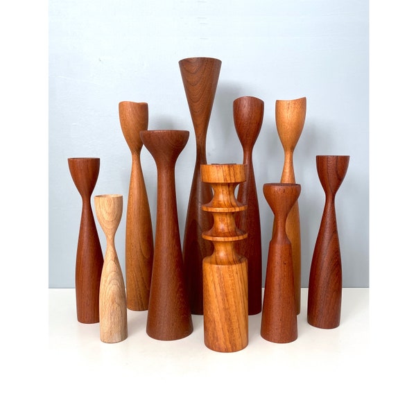 Teak Candlesticks - Etsy