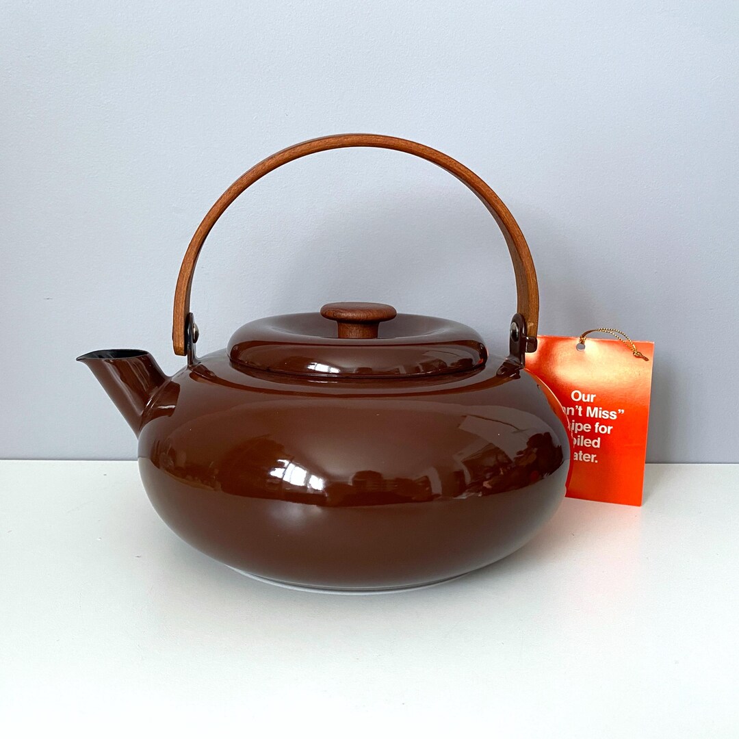 NEW With Tag - Copco Tea Kettle by Sam Leibowitz, Brown Enamel With ...