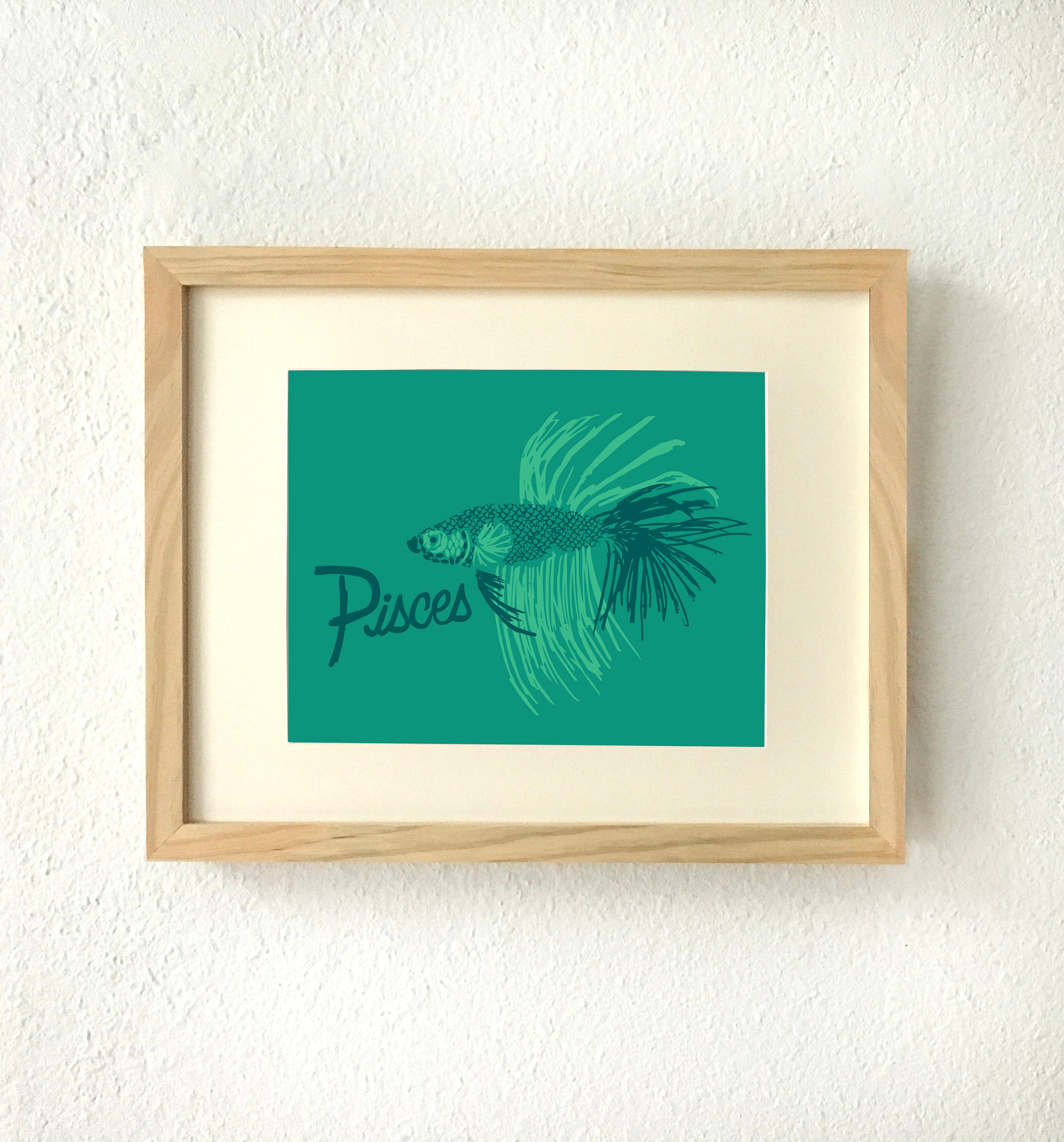 Zodiac Art Print, Zodiac Art, Pisces Zodiac, Pisces Art Print, Fish ...