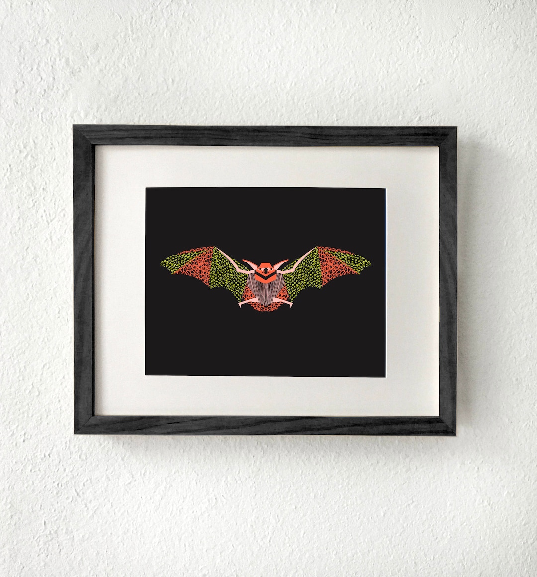 Bat Art, Bat Art Print, Bat Wall Art, Bat Gifts, Bat Decor, Bat Home ...