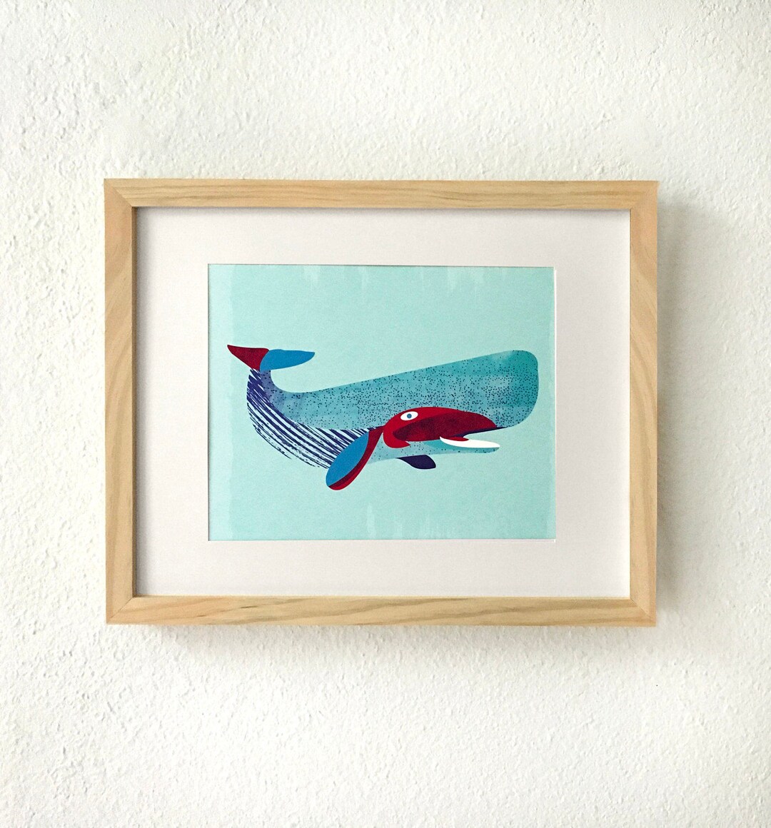Whale Art, Whale Art Decor, Blue Whale Wall Art, Whale Print Art ...