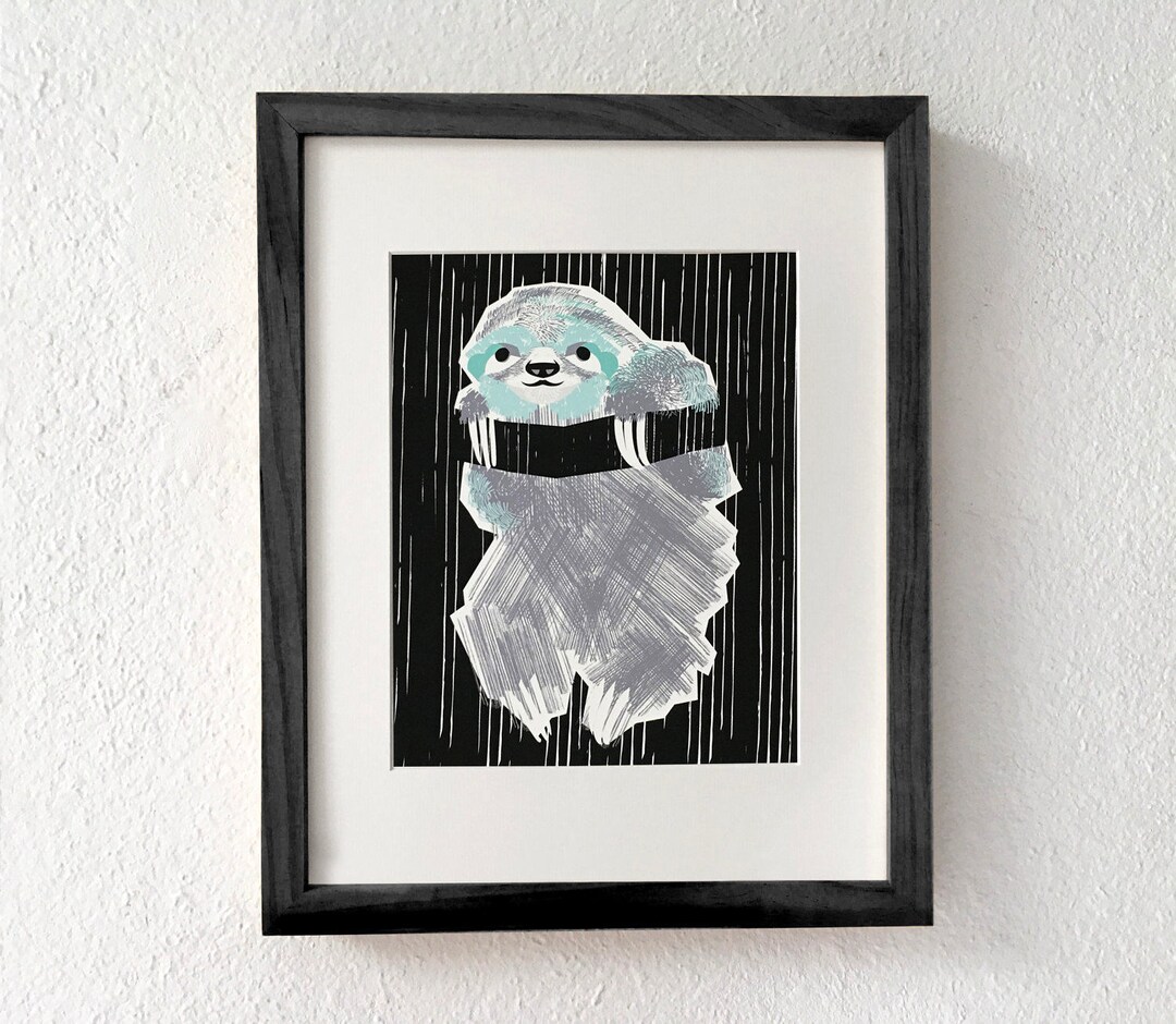 Sloth, Sloth Gift, Cute Sloth, Sloth Print Art, Sloth Decor, Sloth Art ...