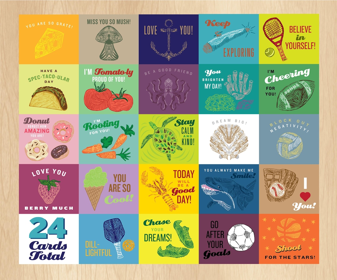 Lunch Cards, Lunch Notes, Lunchbox Note Cards, Lunch Box Cards, Lunch ...