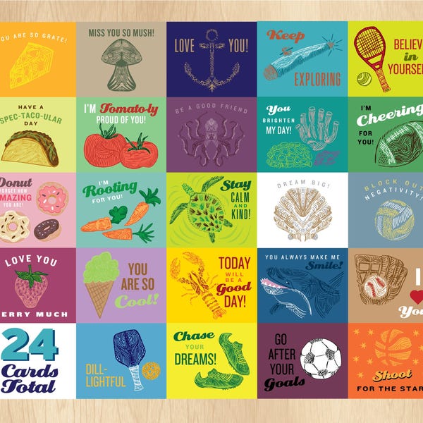 Lunch Cards, Lunch Box Cards, Lunch Box Notes, Lunchbox Note Cards ...