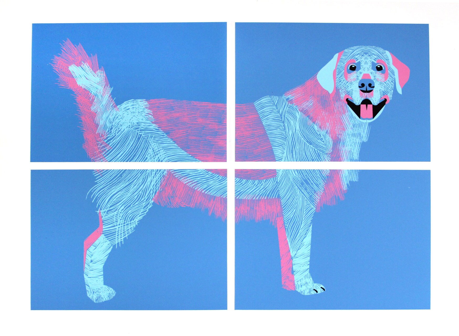 Set of 4, Extra Large Wall Art, Dog Art, Labrador Art Prints, Poster ...