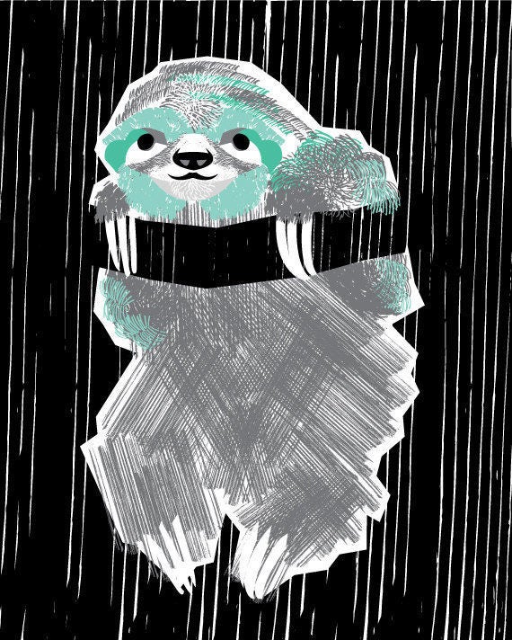 Sloth, Sloth Gift, Cute Sloth, Sloth Print Art, Sloth Decor, Sloth Art ...