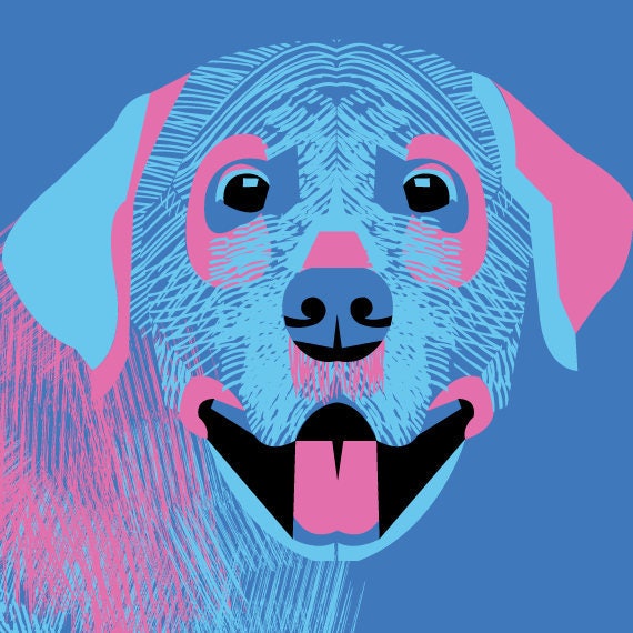 Set of 4, Extra Large Wall Art, Dog Art, Labrador Art Prints, Poster ...