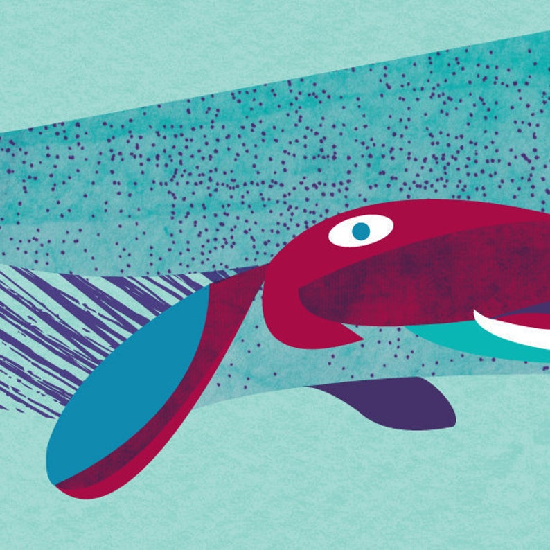 Whale Art, Whale Art Decor, Blue Whale Wall Art, Whale Print Art ...