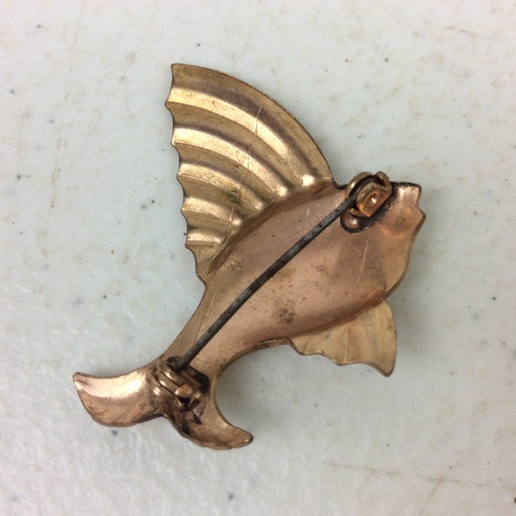 Vintage Copper Large Fin Marine Fish Pin Brooch Jewel… - Gem