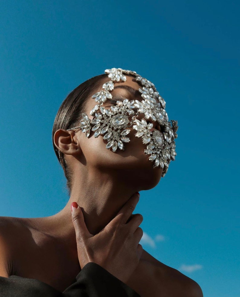 Crystal Face Mask Vivienne Face Accessory | Etsy