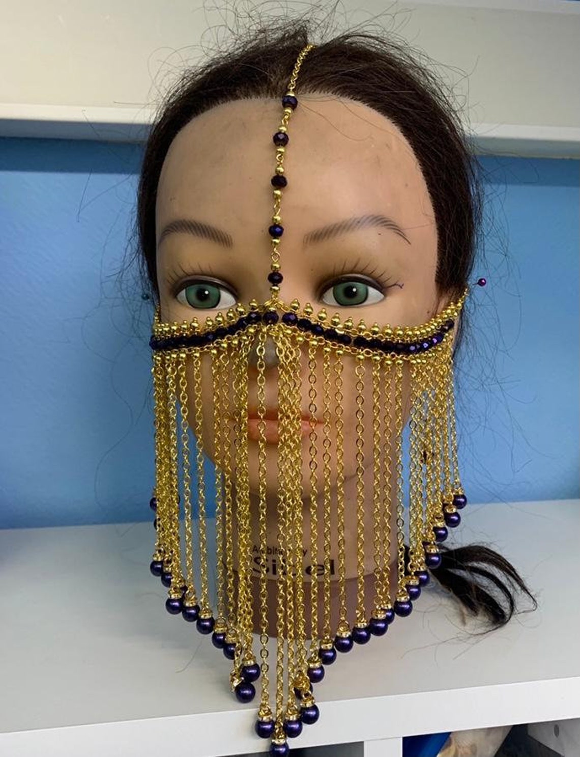 Arabic Face Mask Fatima Tribal Face Accessory Bellydance | Etsy