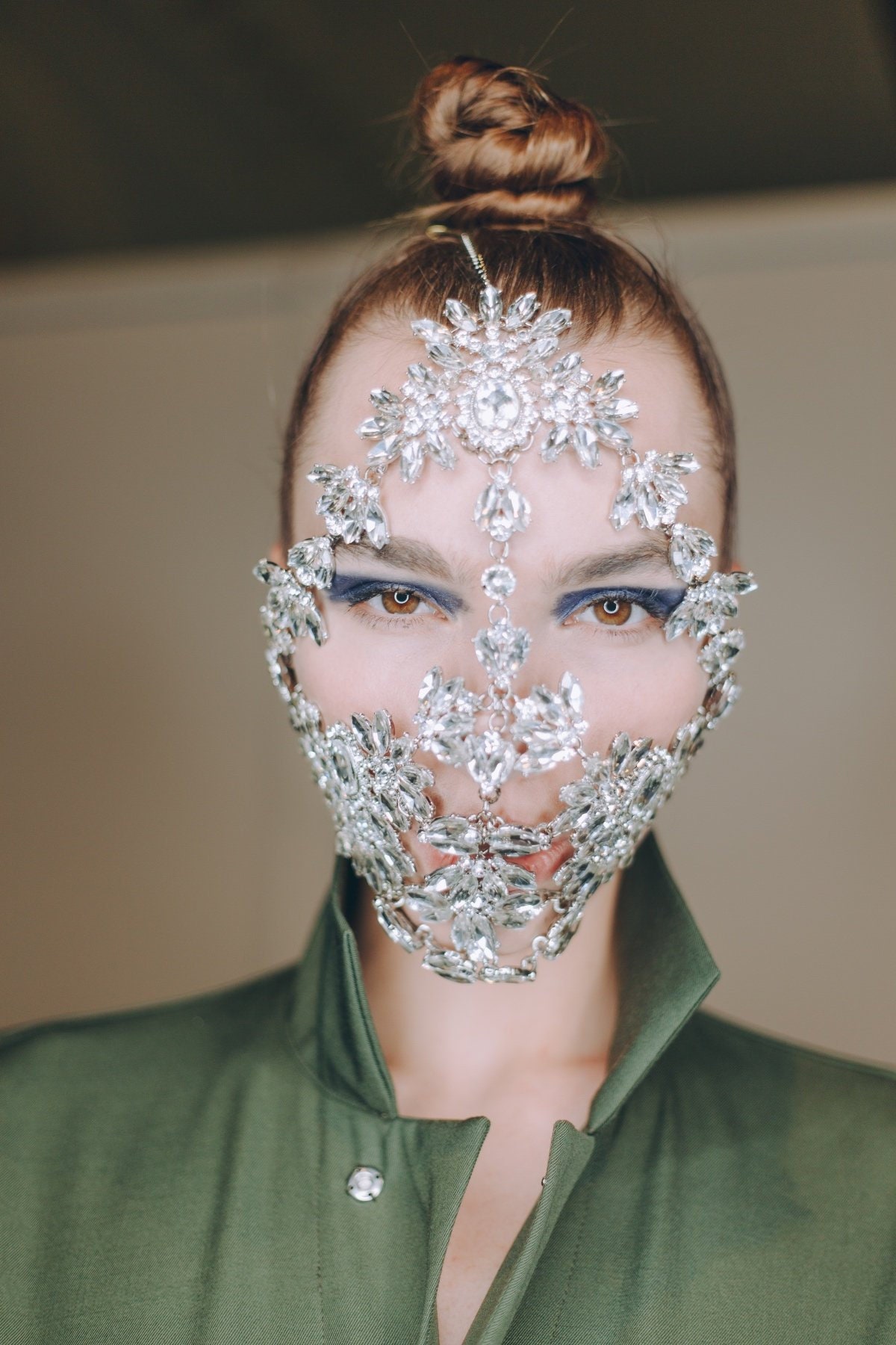 Crystal Face Mask Envaly Face Accessory Face Veil | Etsy