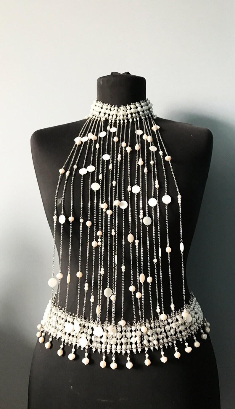 Pearl Body Chain Imany Body Jewelry Etsy