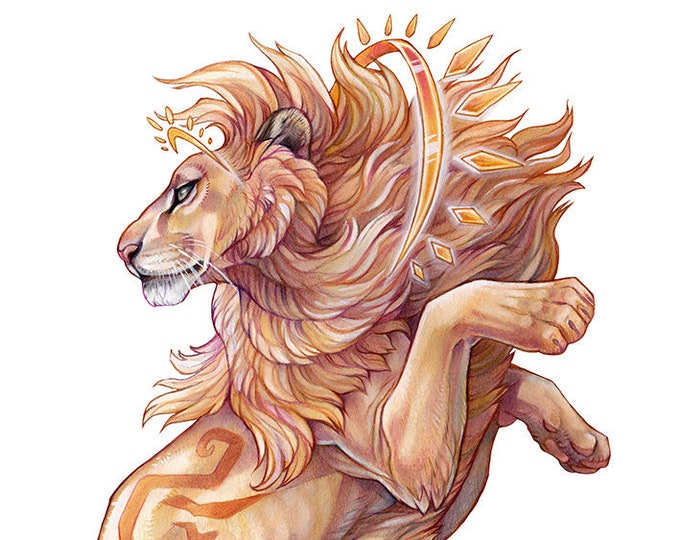 A4 Print 'sun Lion' | Etsy