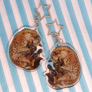 Sleepy Spotted Hyena Acrylic Keyring - Etsy