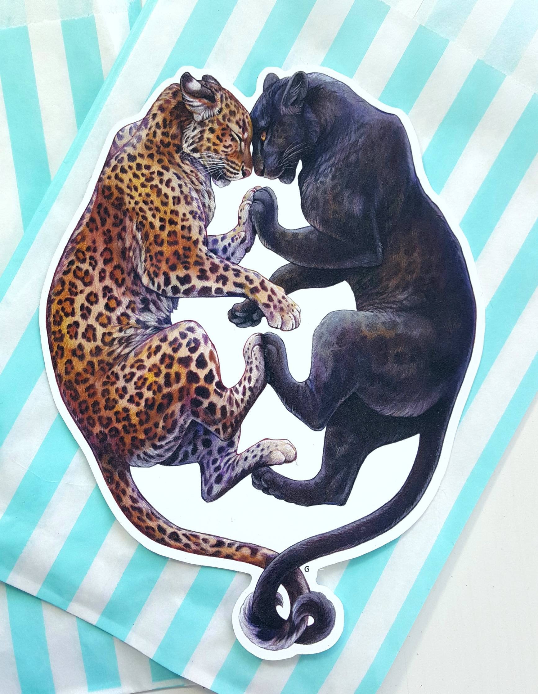 Large vinyl sticker: leopards | Etsy