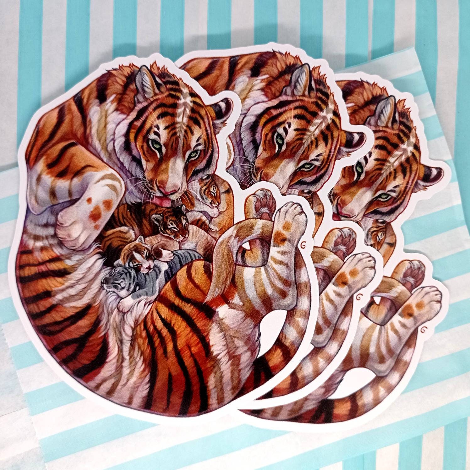 Large Vinyl Sticker: Tiger Family - Etsy