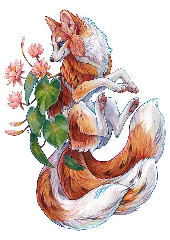 White Three Tailed Fox