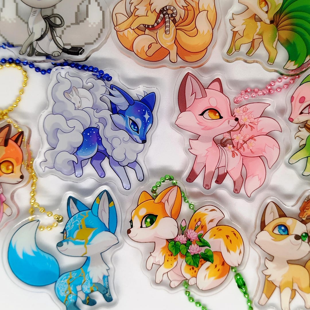 Kitsune Fox Acrylic Charm Blind Bag: Fox Festival - 18 Designs - Etsy