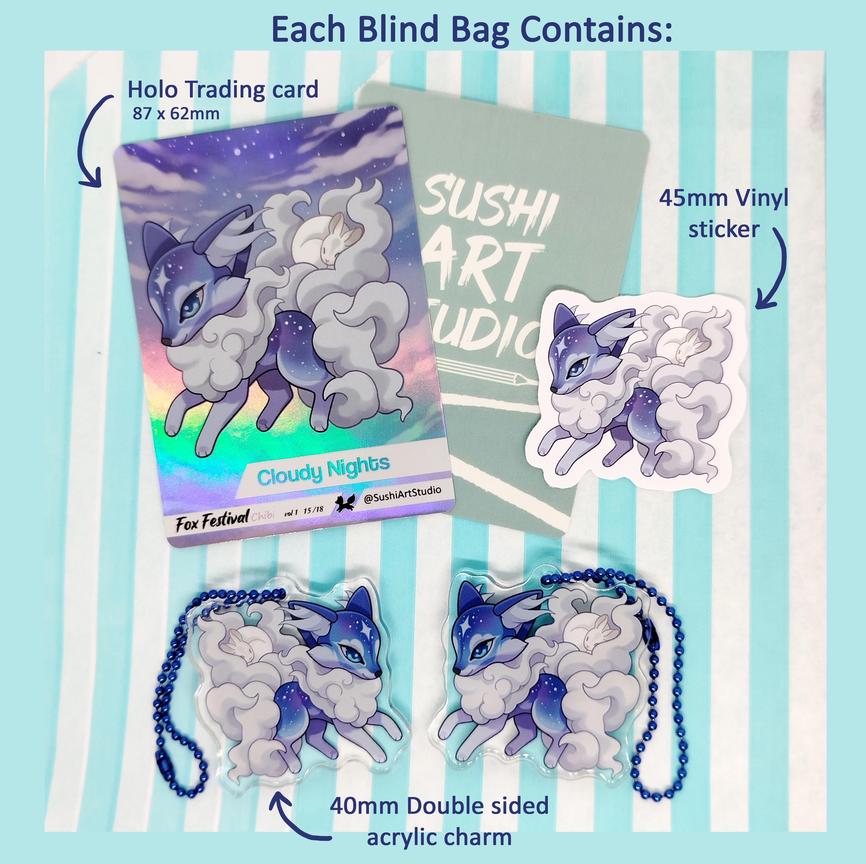 Kitsune Fox Acrylic Charm Blind Bag: Fox Festival - 18 Designs - Etsy