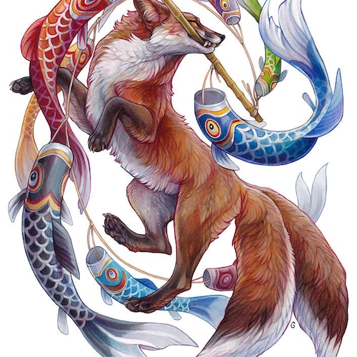 A4 Print 'wind Fox' - Etsy