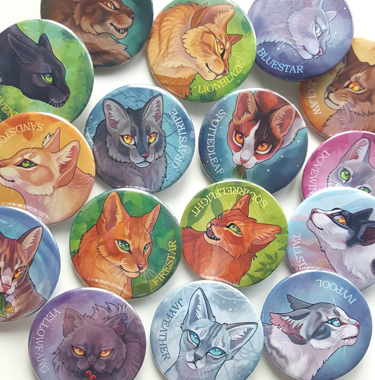 Cats Pin Back Badges 6 Pins of Your Choice - Etsy