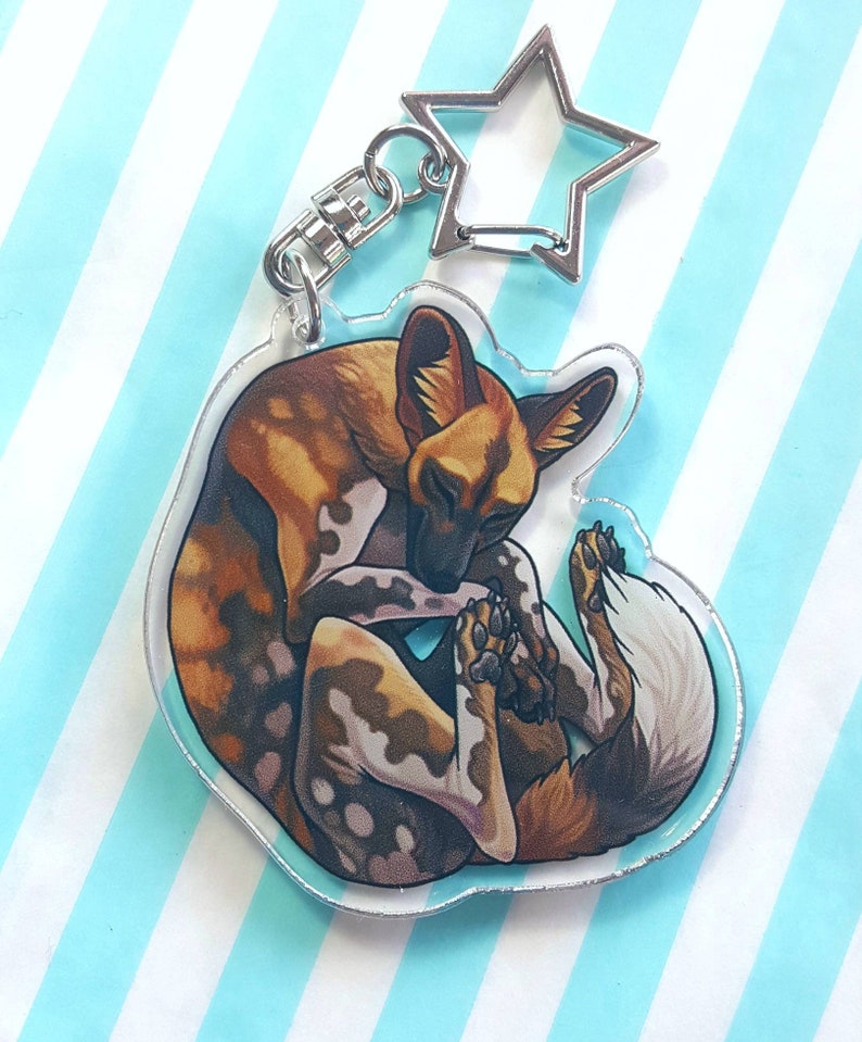 Sleepy Wild Canids Glitter Epoxy Keyrings 5 Different - Etsy