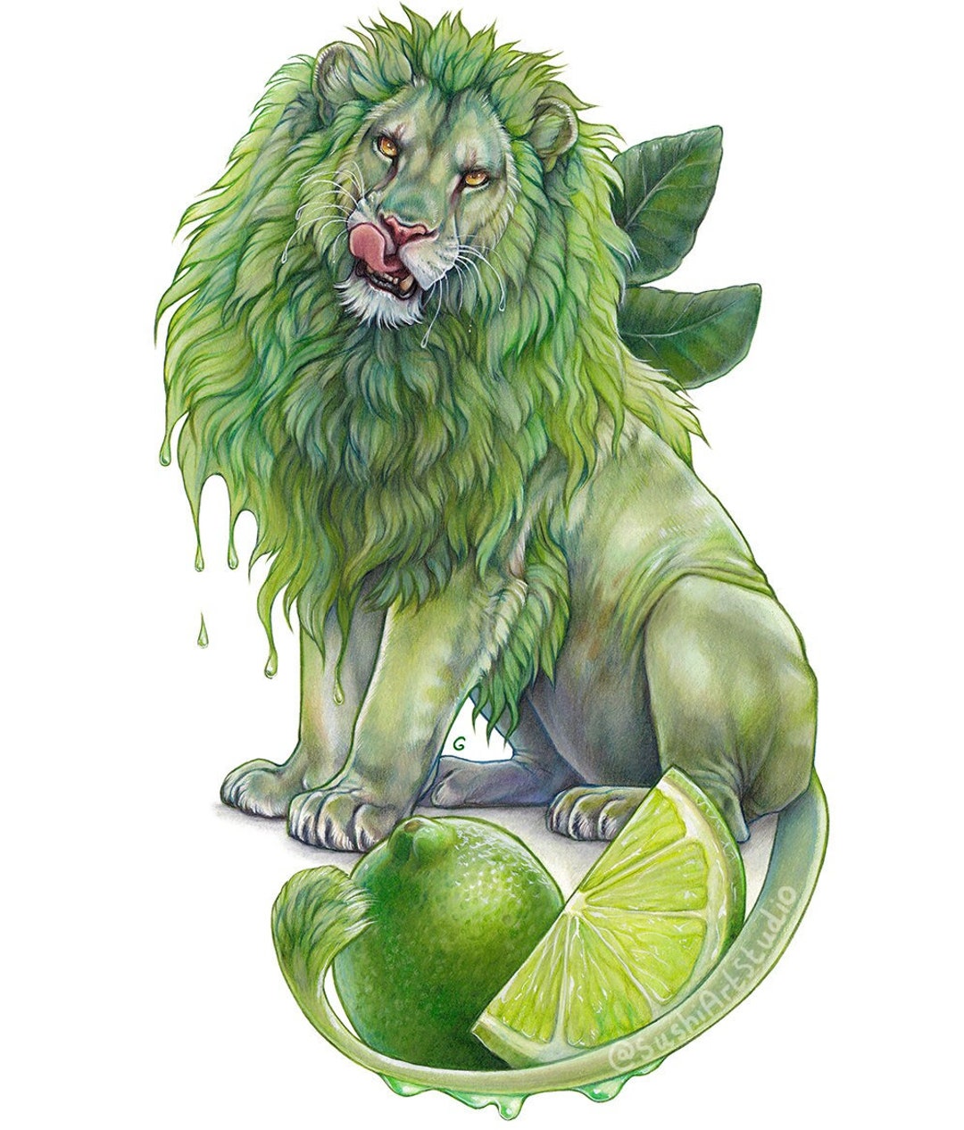 Art Print ‘lion and Lime' - 3 Sizes - Etsy