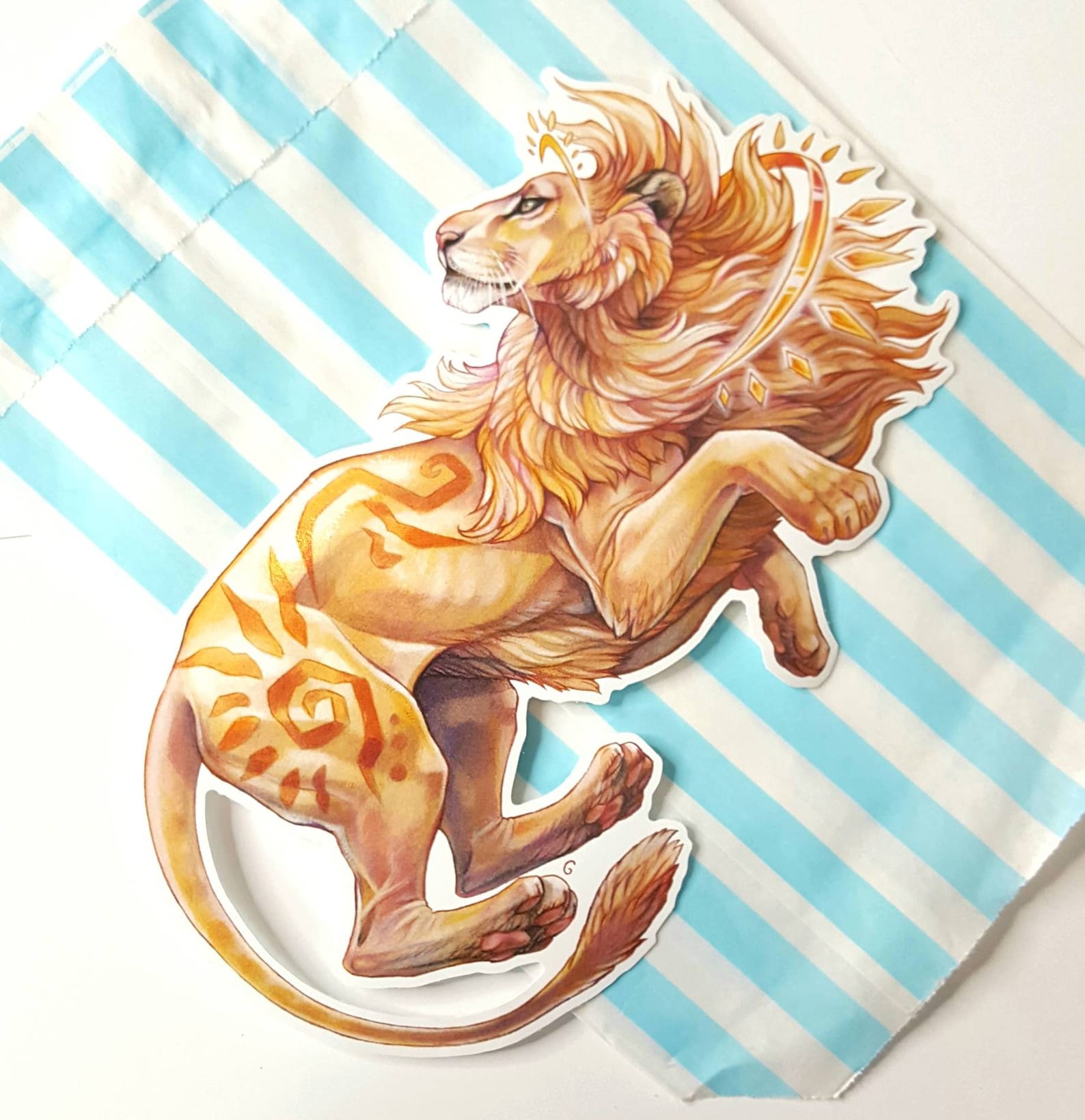 Large Vinyl Sticker: Sun Lion - Etsy