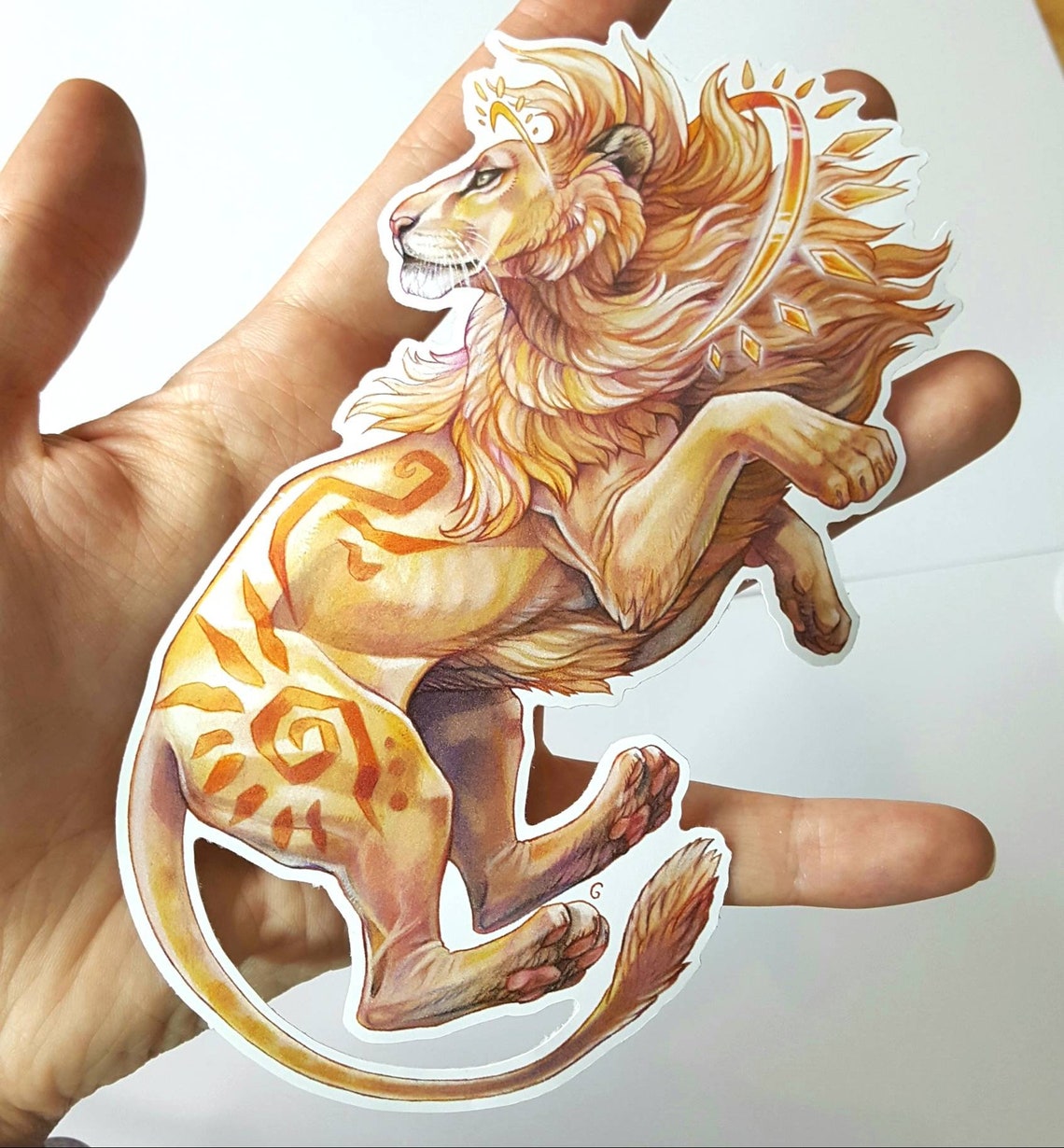 Large Vinyl Sticker: Sun Lion - Etsy