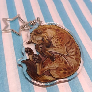 Sleepy Spotted Hyena Acrylic Keyring - Etsy