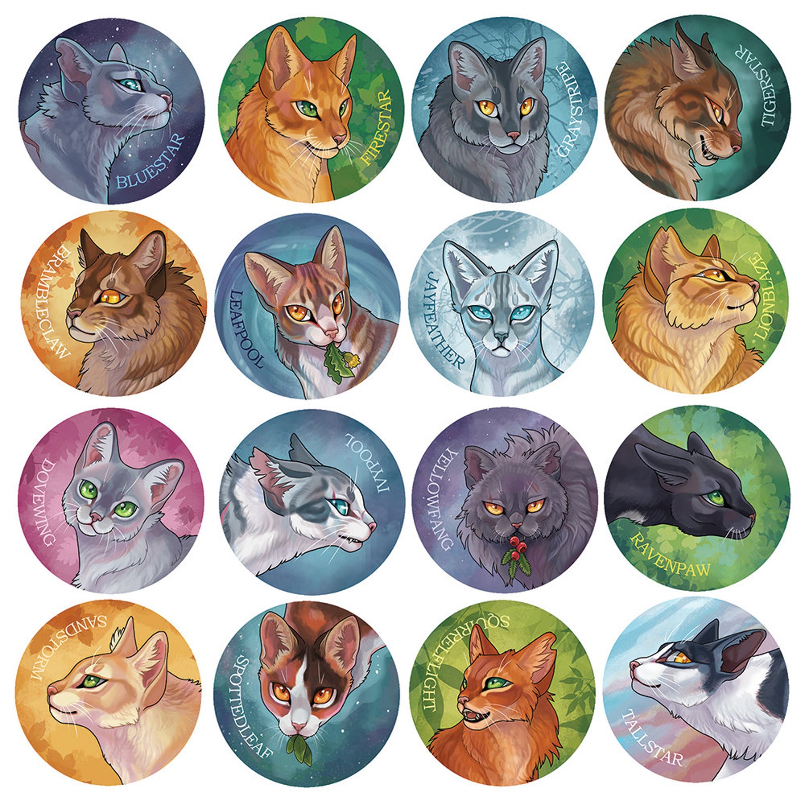 Cats Pin Back Badges 6 Pins of Your Choice - Etsy