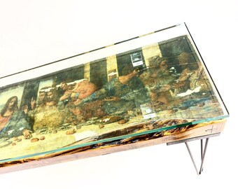 Hand Distressed Gothic Skull Coffee Table with Glass top | Etsy