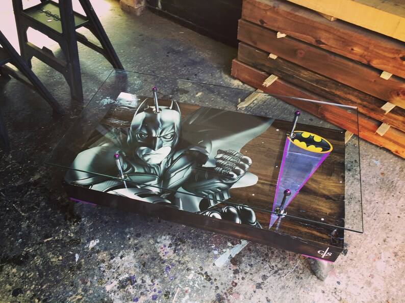 Batman Dark Knight Coffee Table With Glass Top - Etsy UK