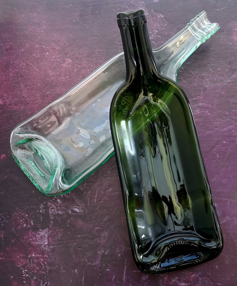 Handmade Fused Glass Recycled Wine Bottle Dish - Squashed Slumped ...
