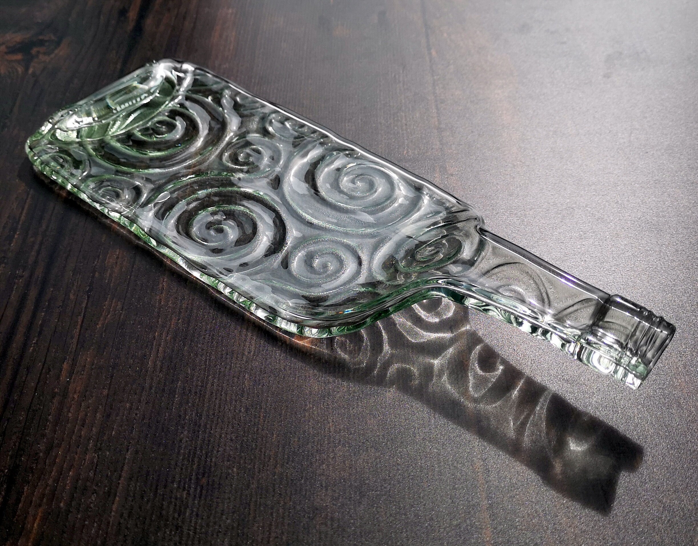 Handmade Fused Glass Recycled Wine Bottle Plate or Spatula Shape With ...