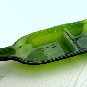 Handmade Fused Glass Dual Split Recycled Wine Bottle Dish - Squashed ...
